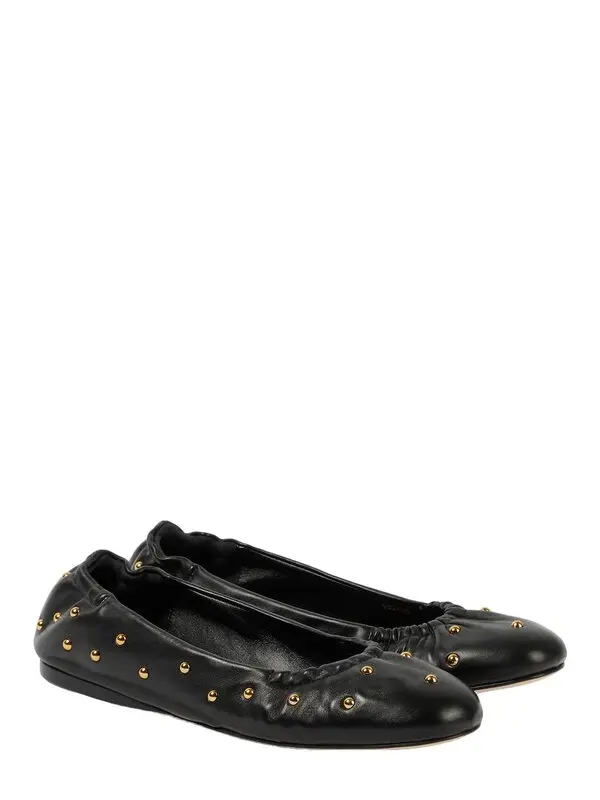 Chloé Studded Leather Ballet Flats - Black