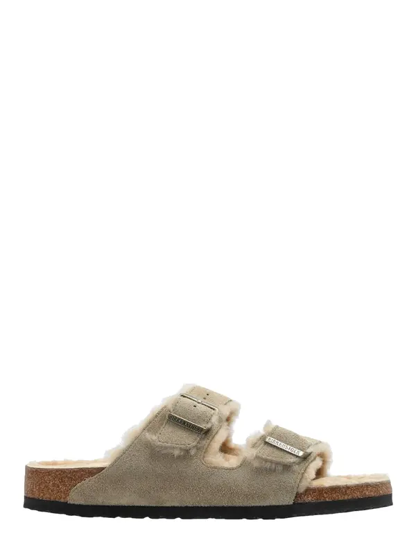 BIRKENSTOCK Arizona Shearling Sandals - Neutrals