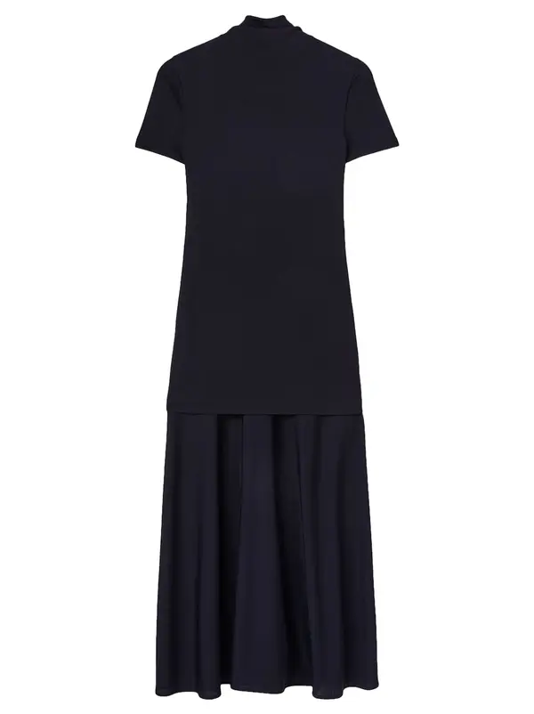 JIL SANDER Layered-design Midi Dress - Blue