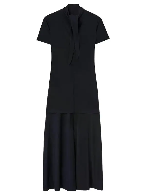 JIL SANDER Layered-design Midi Dress - Blue