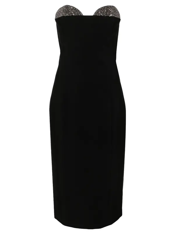GENNY Sequin-detailed Strapless Midi Dress - Black