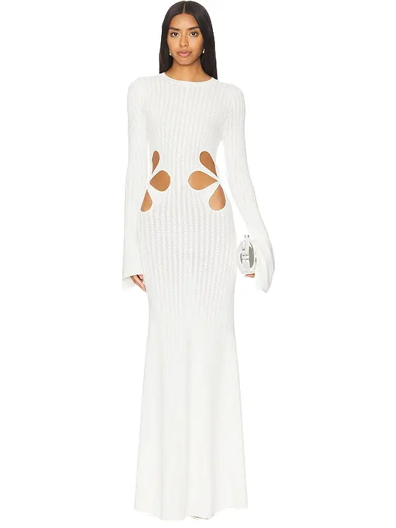 SAU LEE X Destiny Knit Dress - Ivory