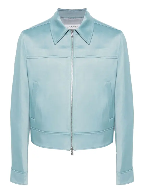 LANVIN Floral-appliqué Shirt Jacket - Blue