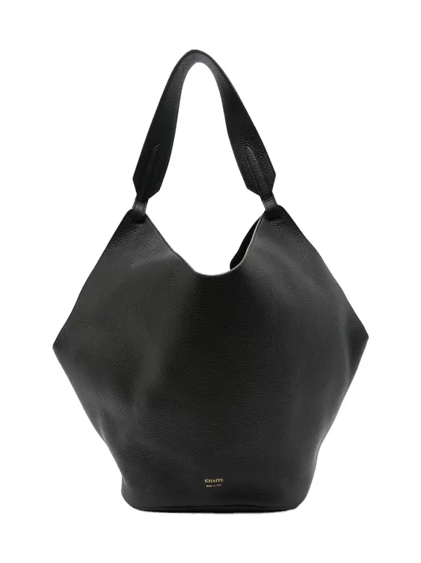 Khaite Medium Lotus Leather Tote Bag - Black