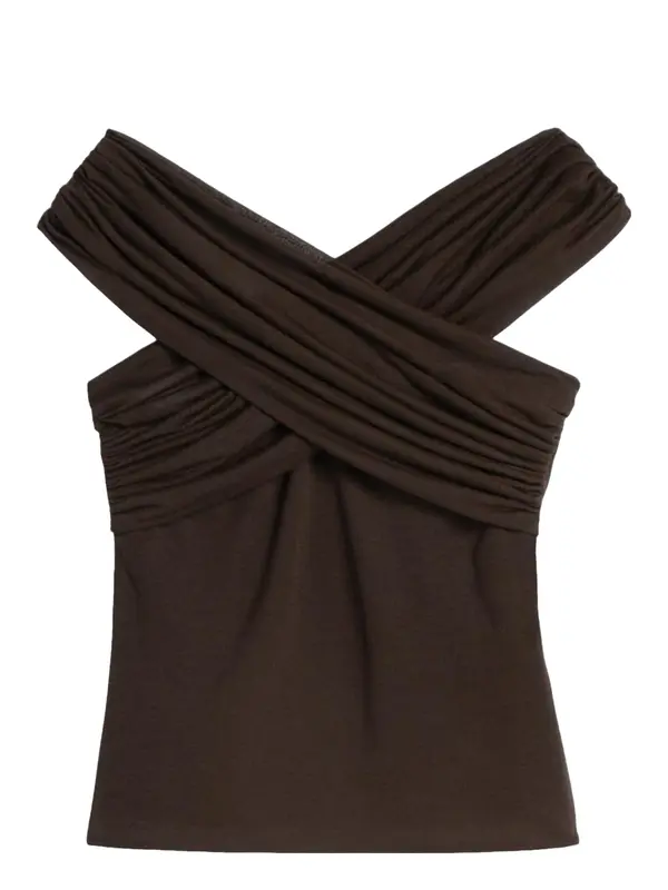 Ami Draped Top - Brown
