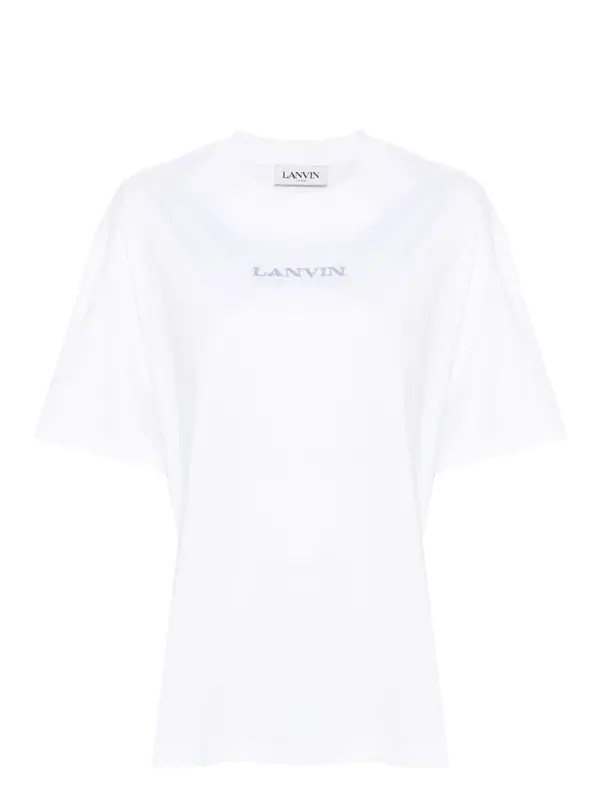 LANVIN Logo-embroidered T-shirt - White