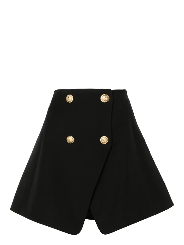 Balmain Virgin Wool Mini Skirt - Black