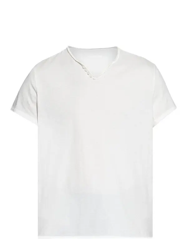 Zadig&Voltaire Henley-neck Cotton T-shirt - White