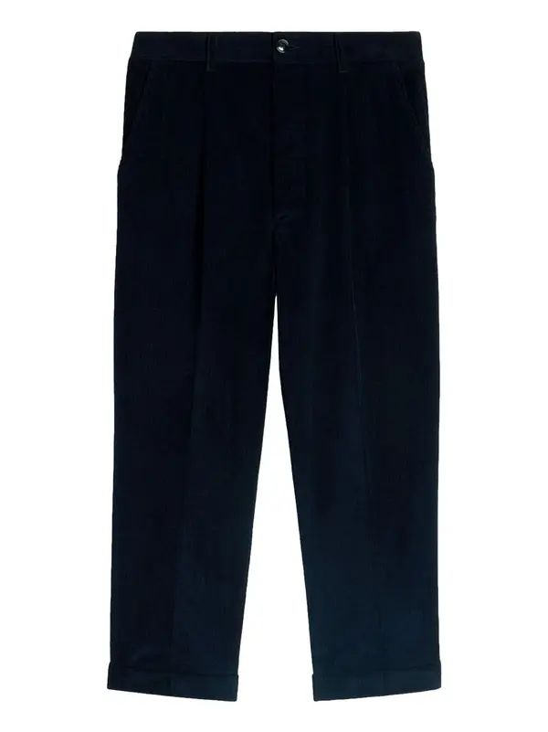 Ami Tapered-leg Corduroy Trousers - Blue