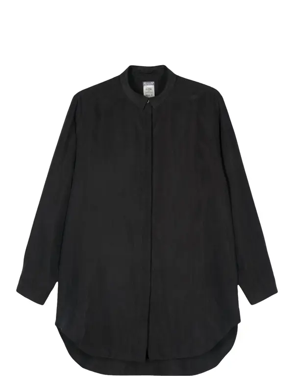 Kristensen Du Nord Long-sleeve Silk Shirt - Black