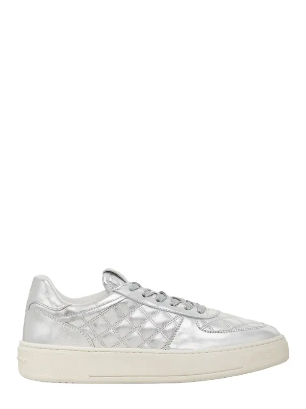 STUART WEITZMAN Courtside Metallic Sneakers - Silver