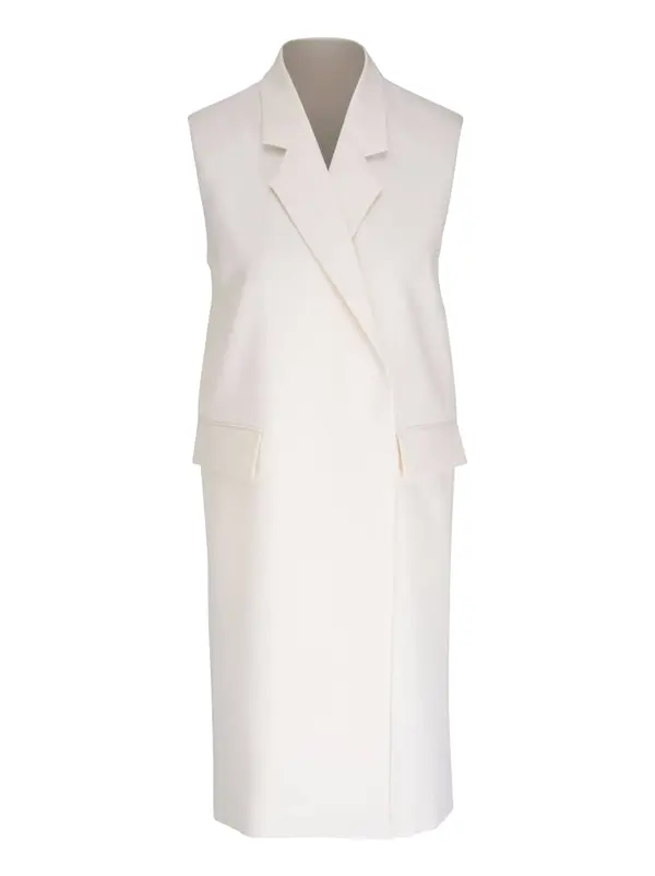 TOTEME Long Sleeveless Blazer - White