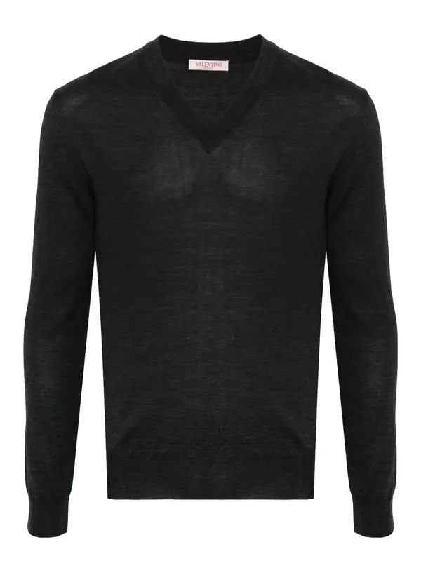 Valentino Garavani V-neck Jumper - Grey