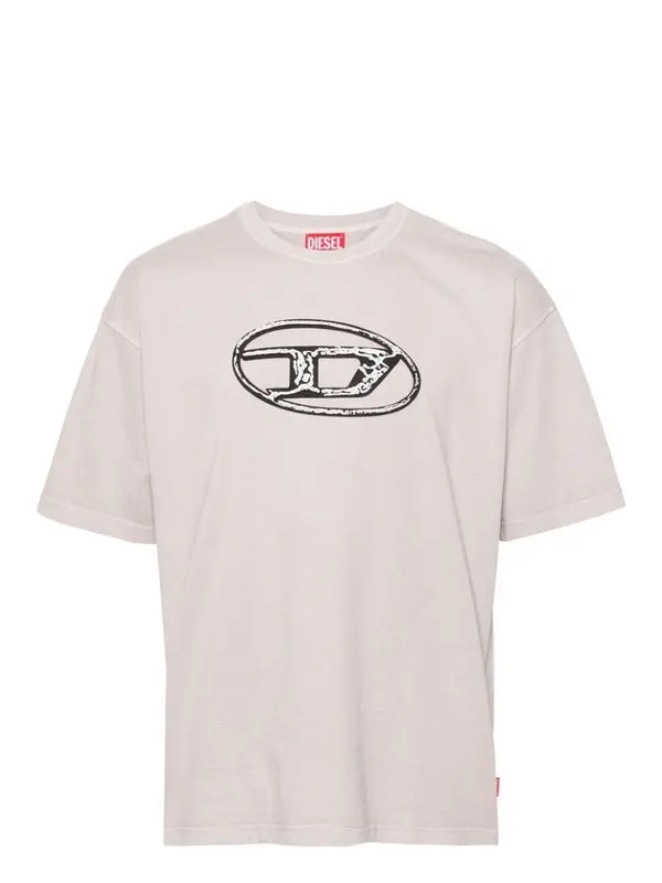 DIESEL® Oval D-appliqué Cotton T-shirt - Neutrals