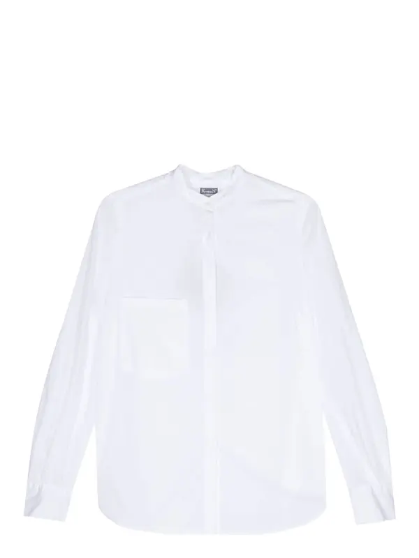 Kristensen Du Nord Band-collar Cotton Shirt - White