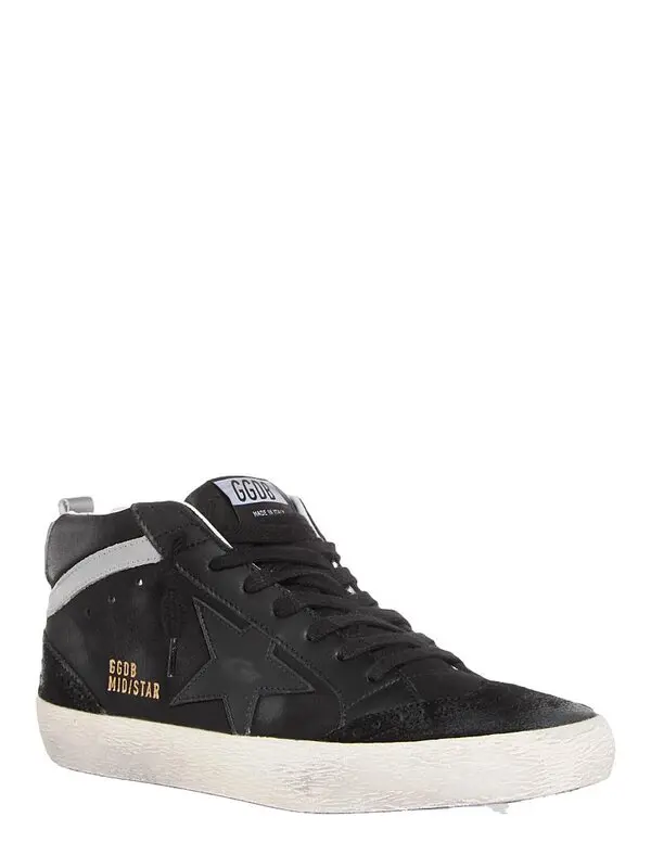 Golden Goose Mid Star Mid Top Sneakers - Black/silver