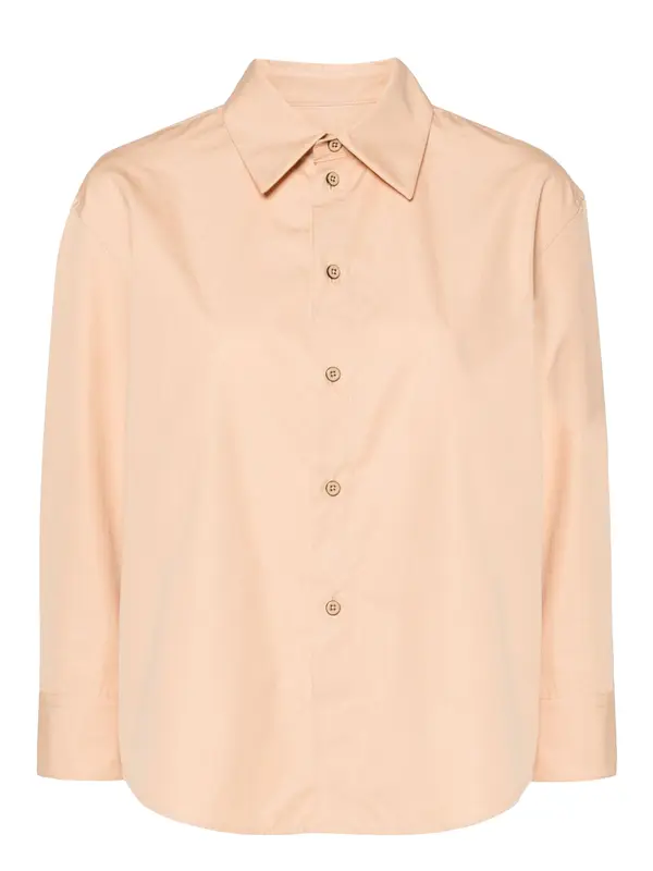 JIL SANDER Pointed-collar Cotton Shirt - Brown