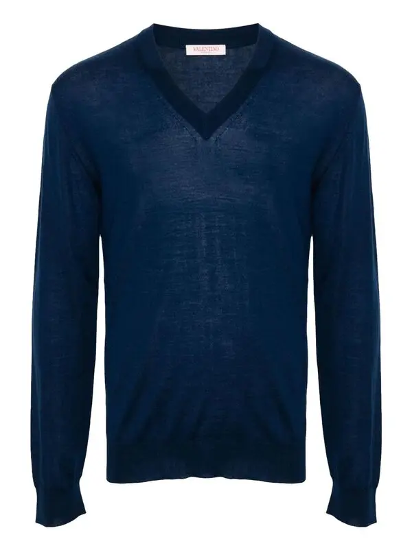 Valentino Garavani V-neck Jumper - Blue