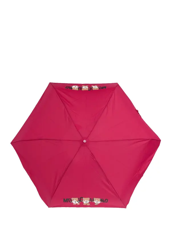 Moschino Teddy-motif Compact Umbrella - Pink