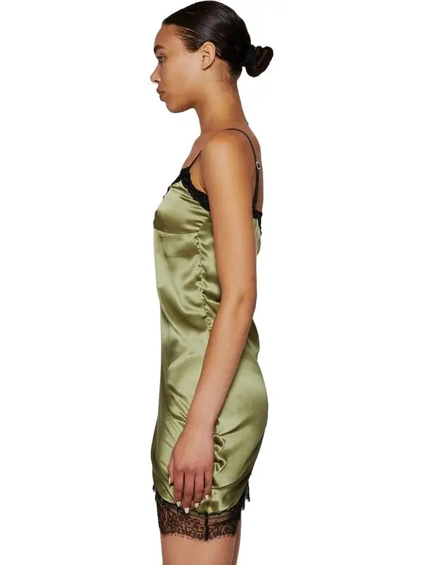 Attico Silk Mini Dress - Green