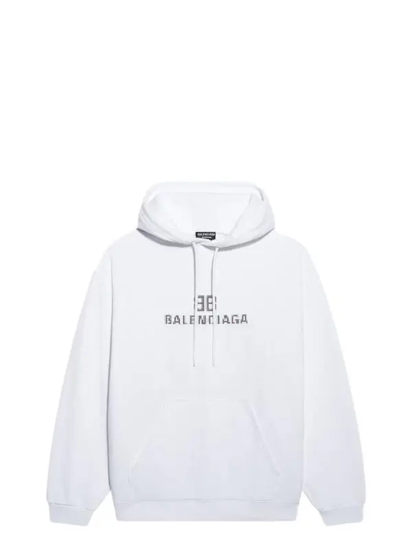 Balenciaga Bb Pixel Medium Fit Hoodie - White