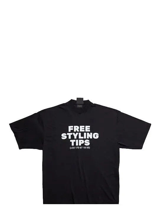 Balenciaga Styling Hotline Large Fit T-shirt - Black Faded