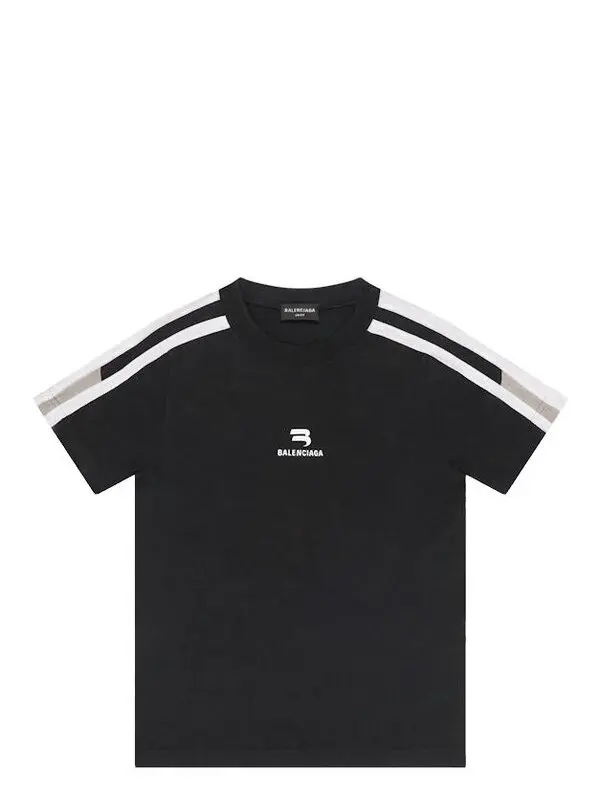 Balenciaga Sporty B Shrunk Tee Shirt - Black/grey/white