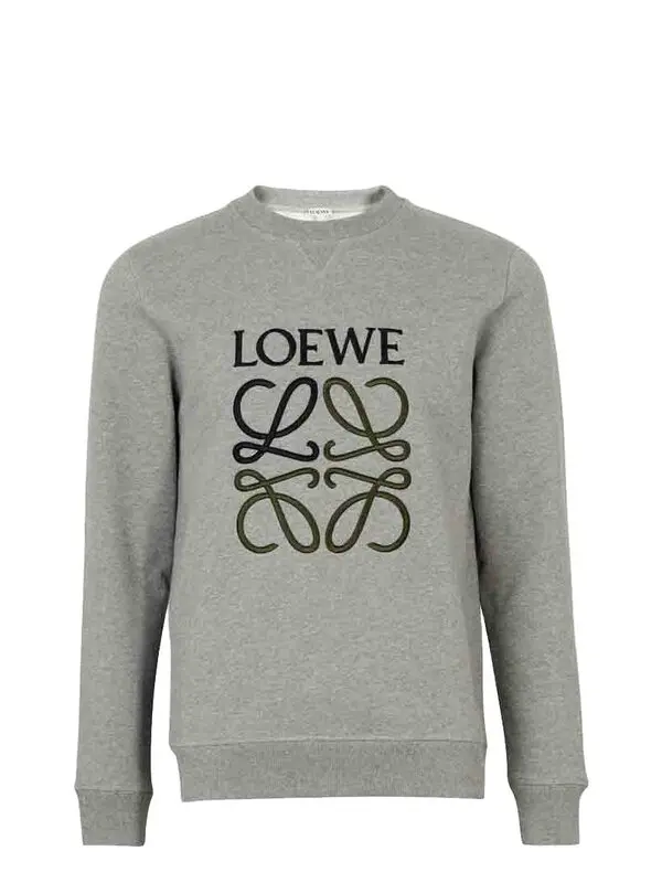 Loewe Anagram Embroidered Sweatshirt - Grey Melange