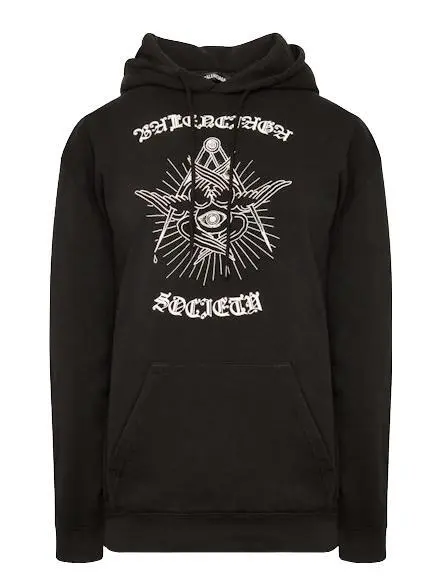 Balenciaga Gothic Logo Hoodie - Black