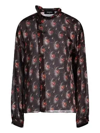 Dsquared2 Floral Paisley Print Bow Shirt - Plum