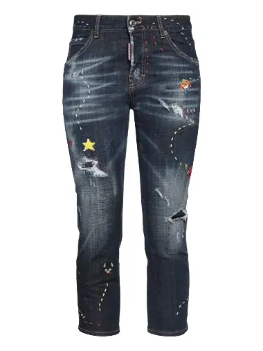 Dsquared2 Tapered Jeans With Appliqués - Blue