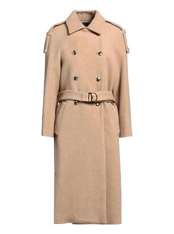 Maje Wool Blend Belted Coat - Beige