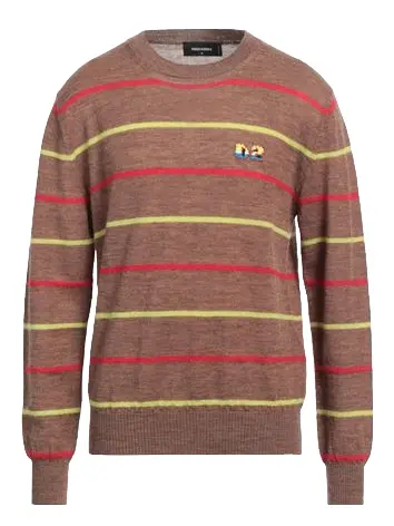 Dsquared2 Striped Crewneck Sweater - Beige