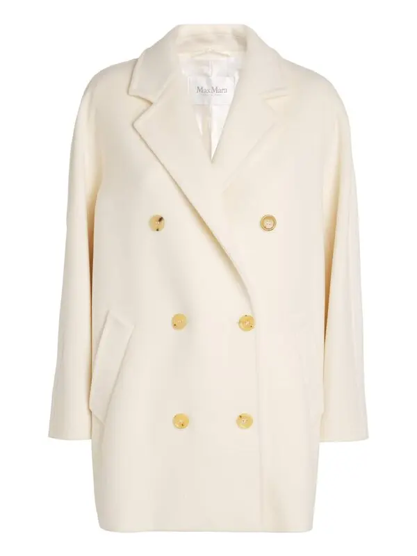 Max Mara Wool-cashmere Rebus Coat - White