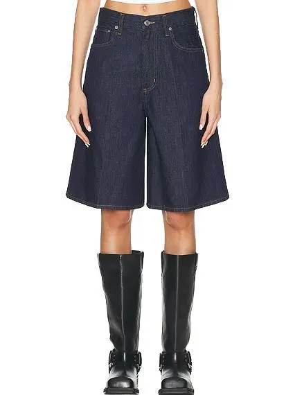AGOLDE Nolan Short In Dark Wash Denim - Pure