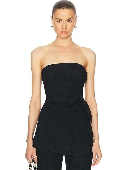 GANNI Strapless Top - Black