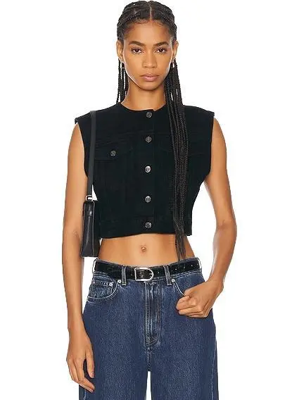AGOLDE Leo Regenerative Cotton Vest - Smudge