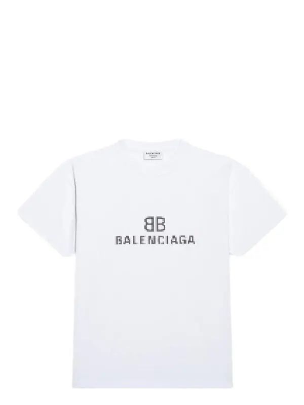 Balenciaga Bb Pixel Medium Fit T-shirt - White