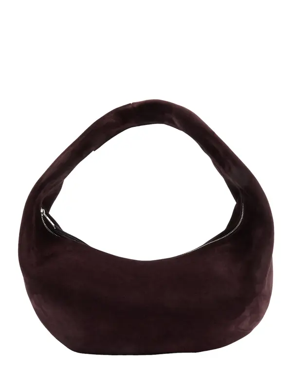 Khaite Olivia Medium Suede Top Handle Bag - Burgundy