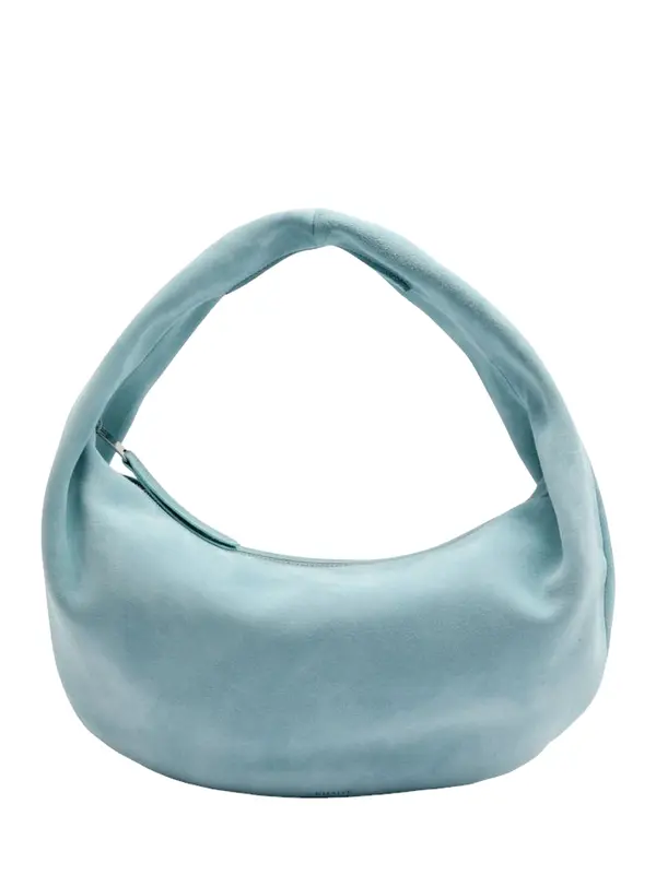Khaite Olivia Medium Suede Top Handle Bag - Light Blue