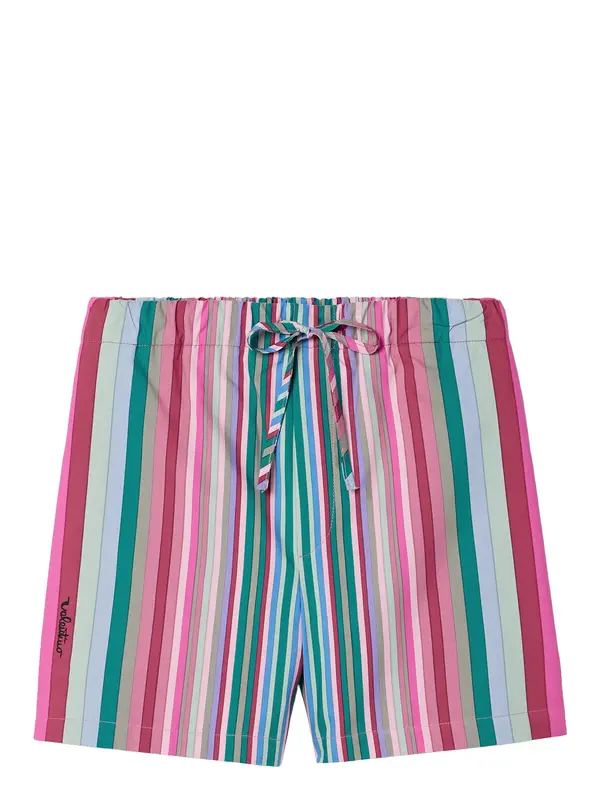 Valentino Garavani Striped Cotton-poplin Shorts - Pink