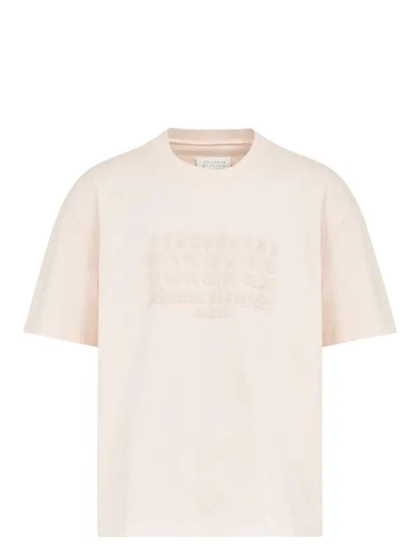 MAISON MARGIELA Logo-embroidered Cotton T-shirt - Pink