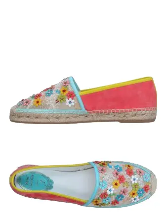 Rene Caovilla Espadrilles With Floral Appliqués - Blue