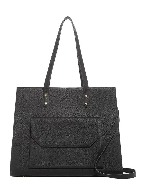 F & W STYLE Imani Large Leather Tote - Black