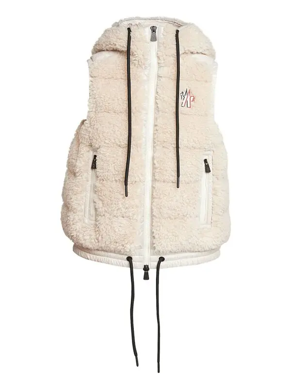Moncler Teddy Fleece Puffer Vest - Pink