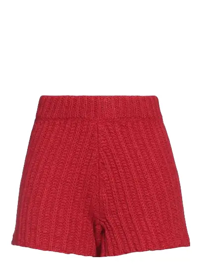 Alanui Knitted Ribbed High Waisted Shorts - Red
