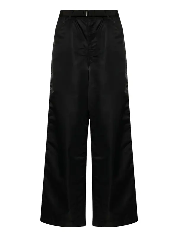 Sacai Belted Wide-leg Trousers - Black