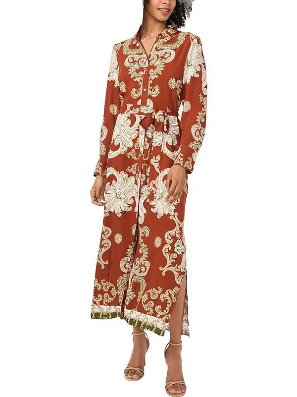 Vince Camuto Printed Border Shirt Dress - Ginger
