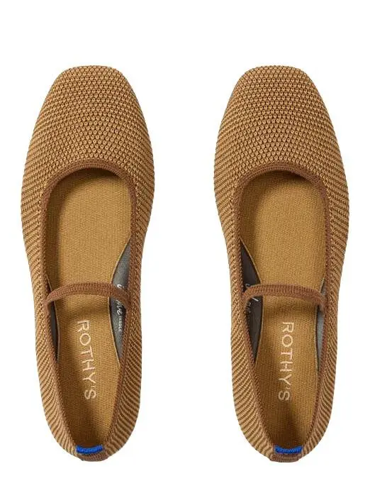 Rothy's The Max Square Mary Jane - Wheat Raffia-knit