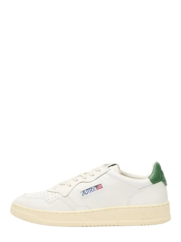 AUTRY 01 Low Leather Sneaker - Leat Wht/green